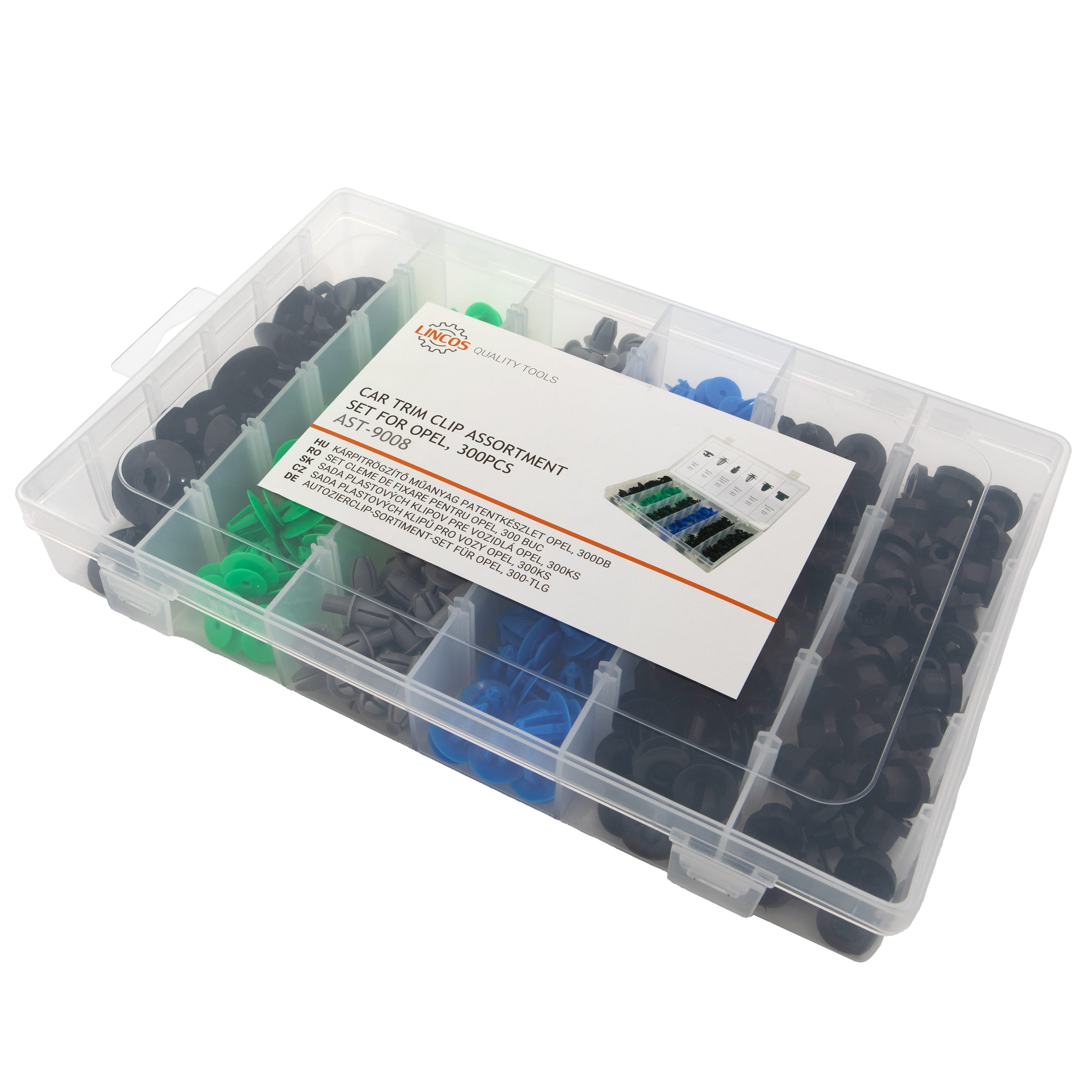 Car trim clip assortment set for Opel, 300pcs AST-9008 | Lincos